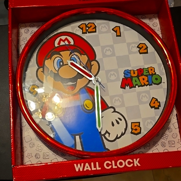 Nintendo | Wall Decor | Nintendo Super Mario Red And Blue Wall Clock ...